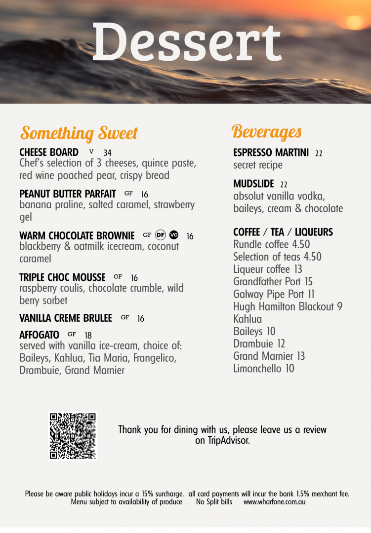 The Menu | Wharf One